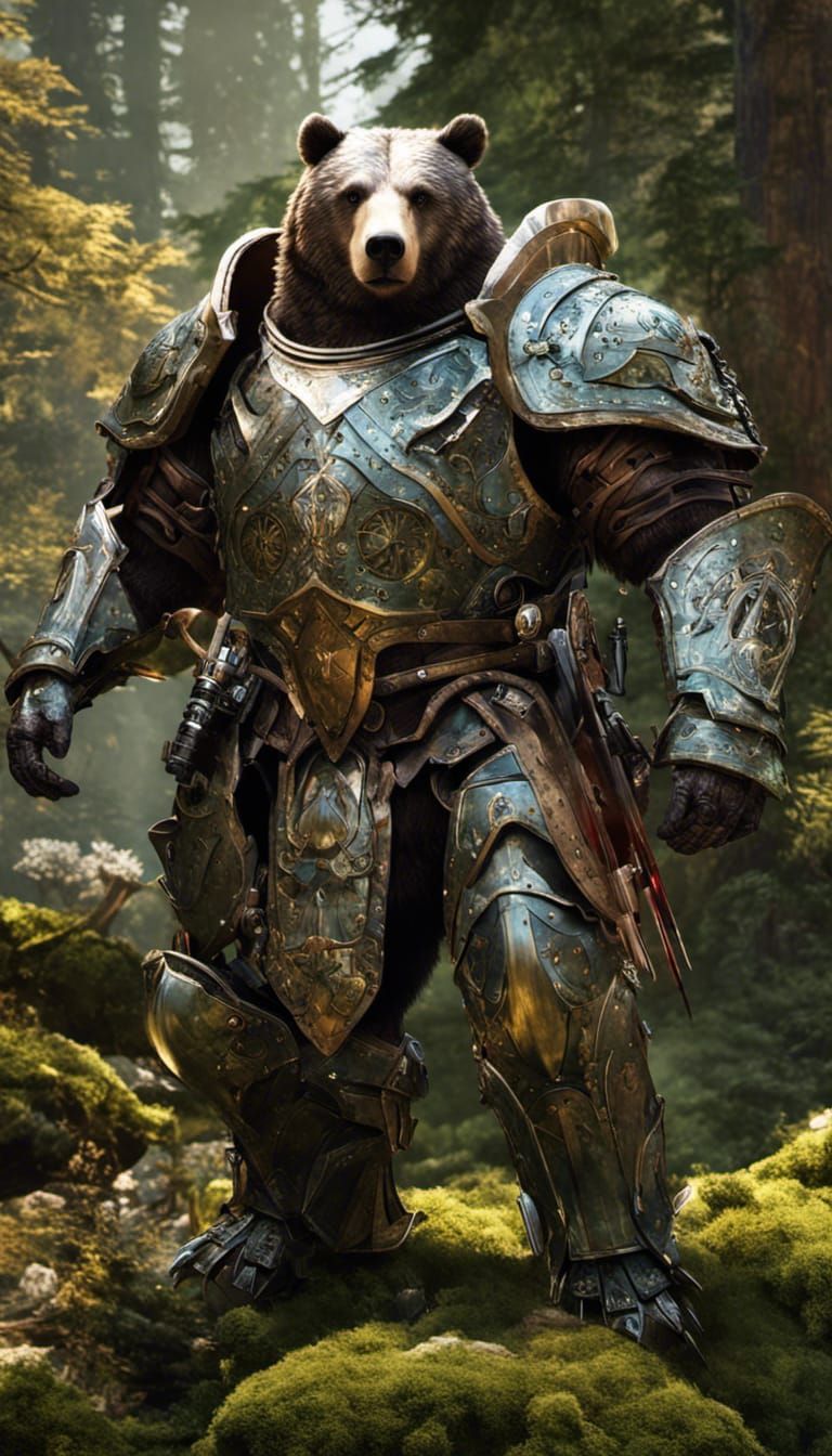 Combat Bear Knight - AI Generated Artwork - NightCafe Creator