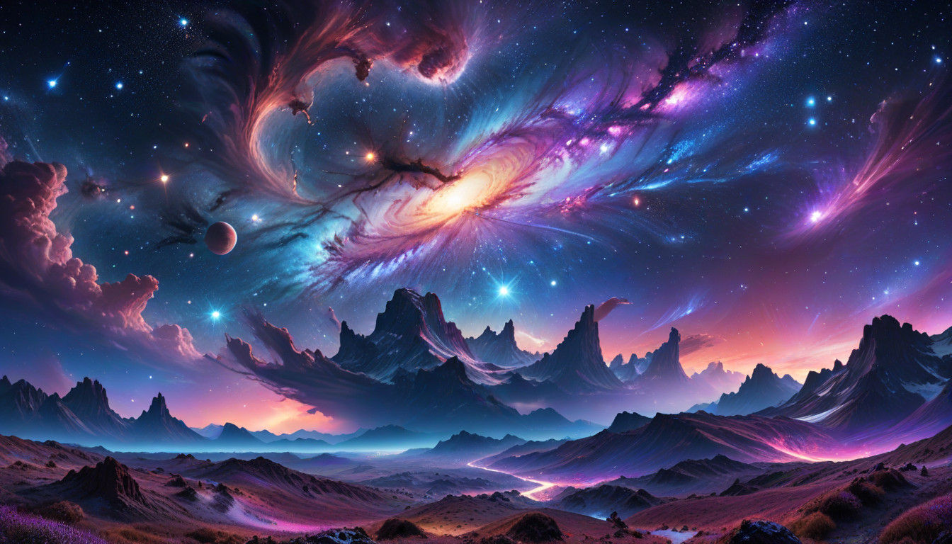 milky way galaxy - Cosmic Wonder in Vibrant Celestial Color...