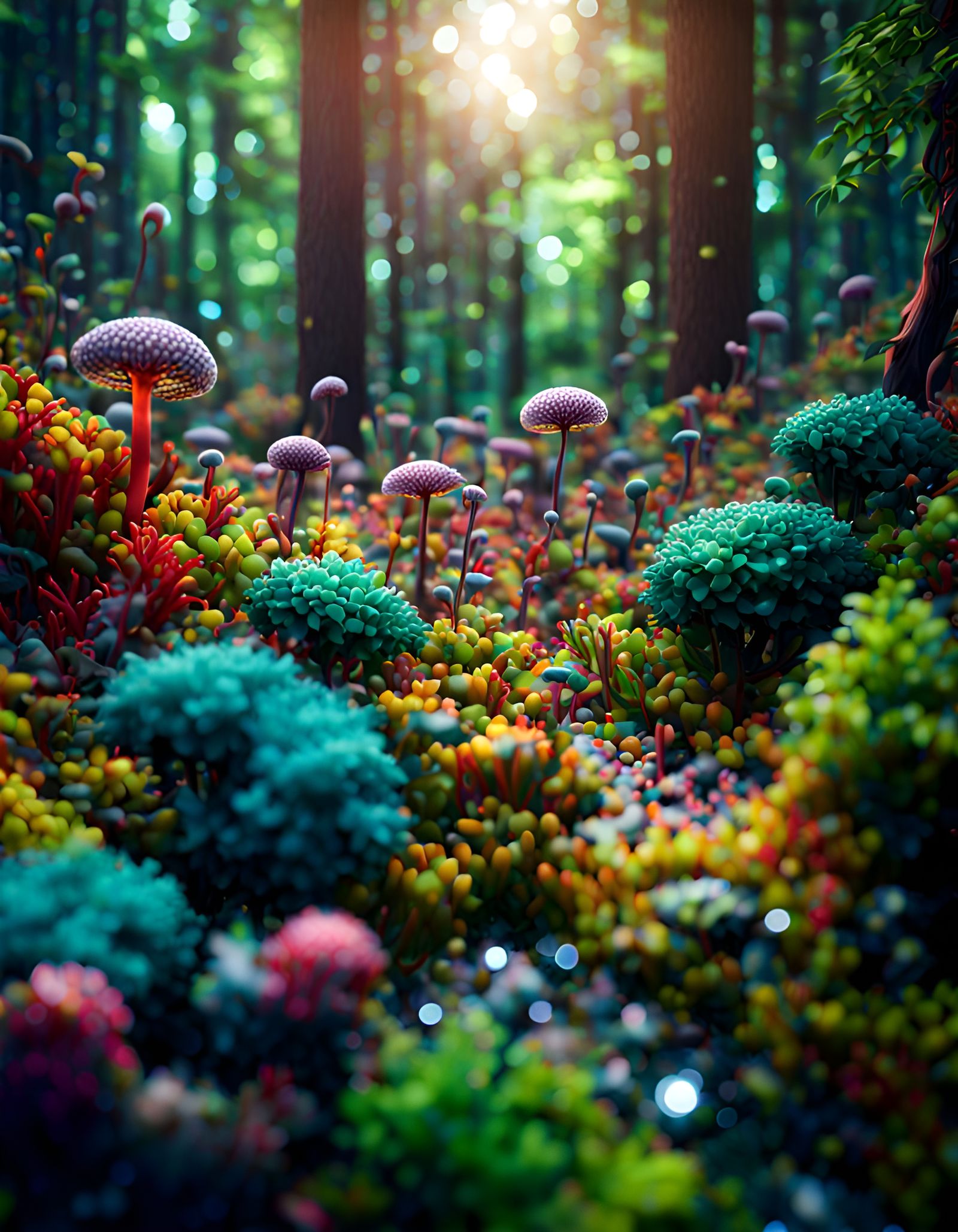 Microbiology Forest - AI Generated Artwork - NightCafe Creator