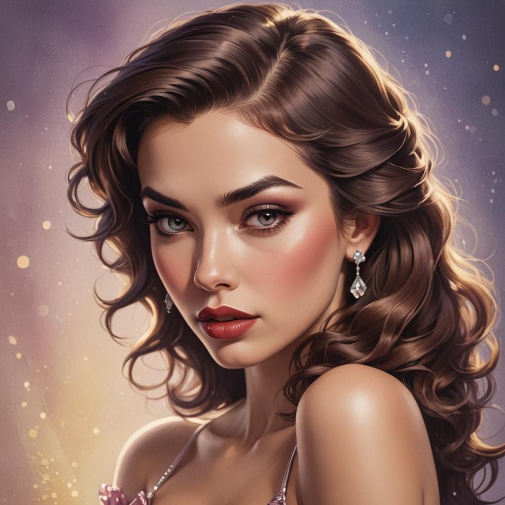 Alluring, captivating female: high rosy cheekbones: glistening pouting ...