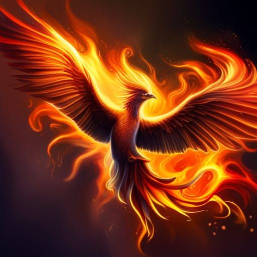 A beautiful phoenix arising from the flames, - AI Generated Artwork ...