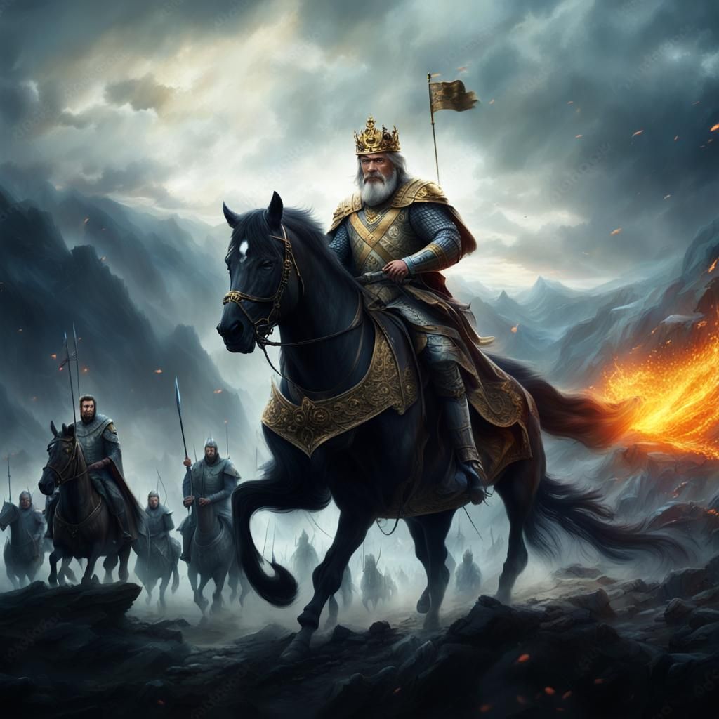 A majestic king riding on horseback. - AI Generated Artwork - NightCafe ...
