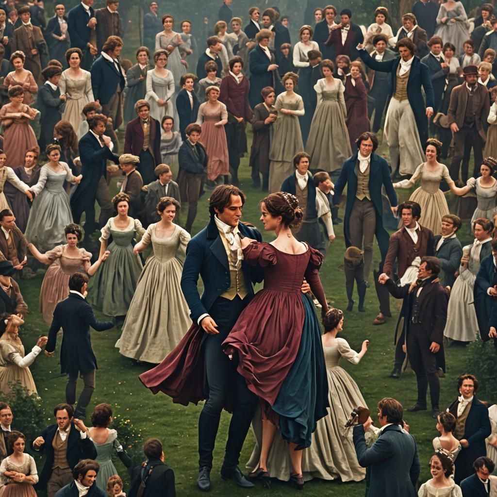 Lizzie Bennet And Mr. Darcy from Pride and Prejudice 1995 dancing - AI ...