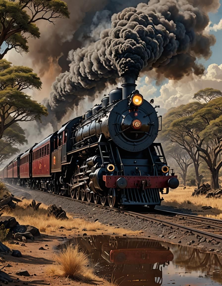 An RR 12th Class 4-8-2 steam locomotive. - AI Generated Artwork ...