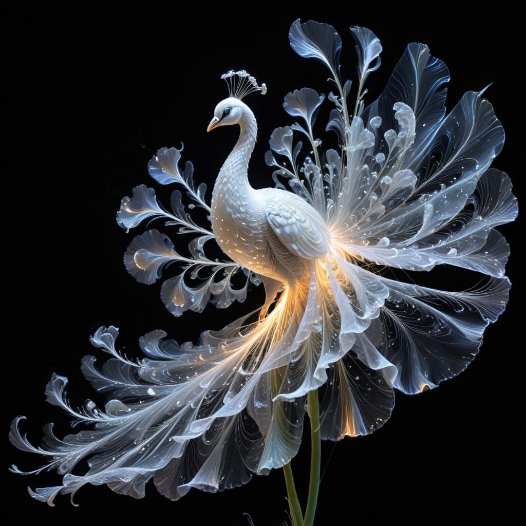 The Magic Peacock - Surreal Forest of Colorful Peacock Visio...