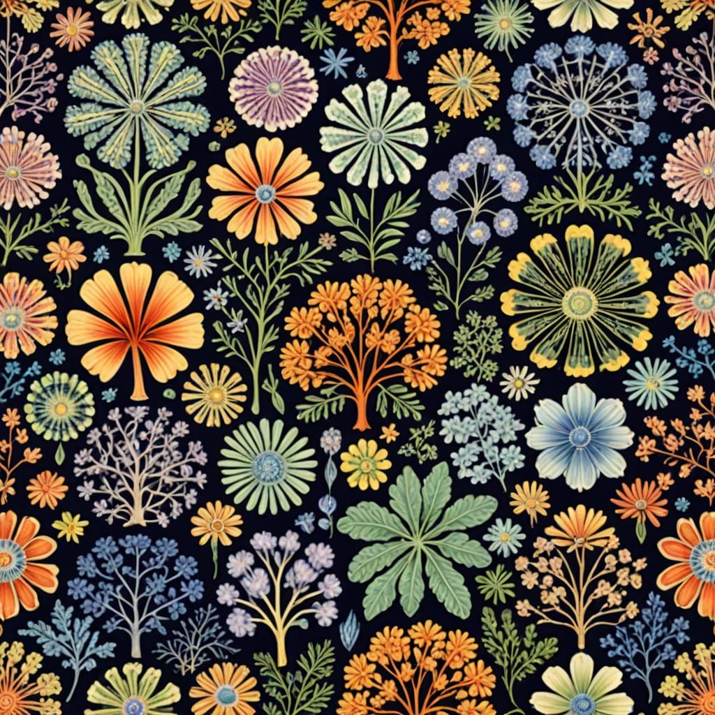 Flower Pattern - Vibrant Jacaranda Blooms in a Kaleidoscope ...