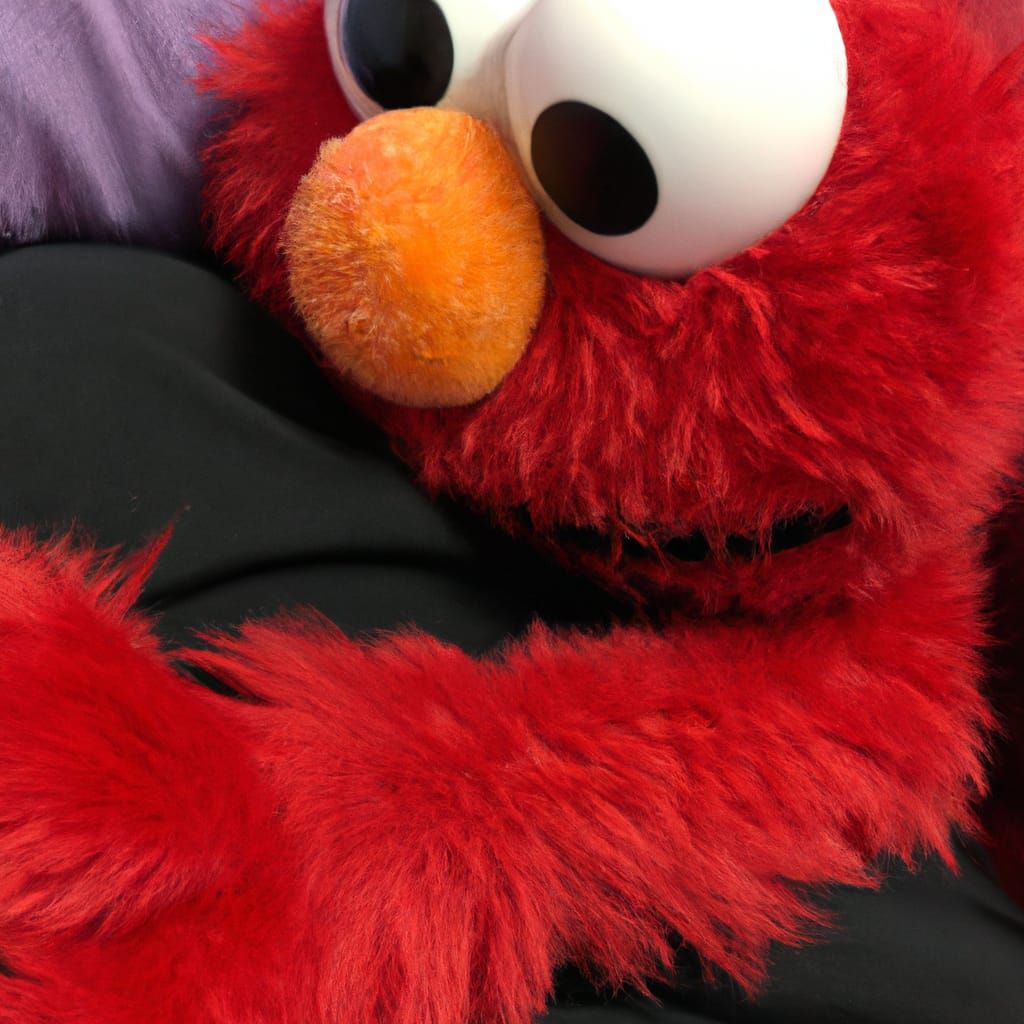 Elmo is tired of getting tickled - AI Generated Artwork - NightCafe Creator