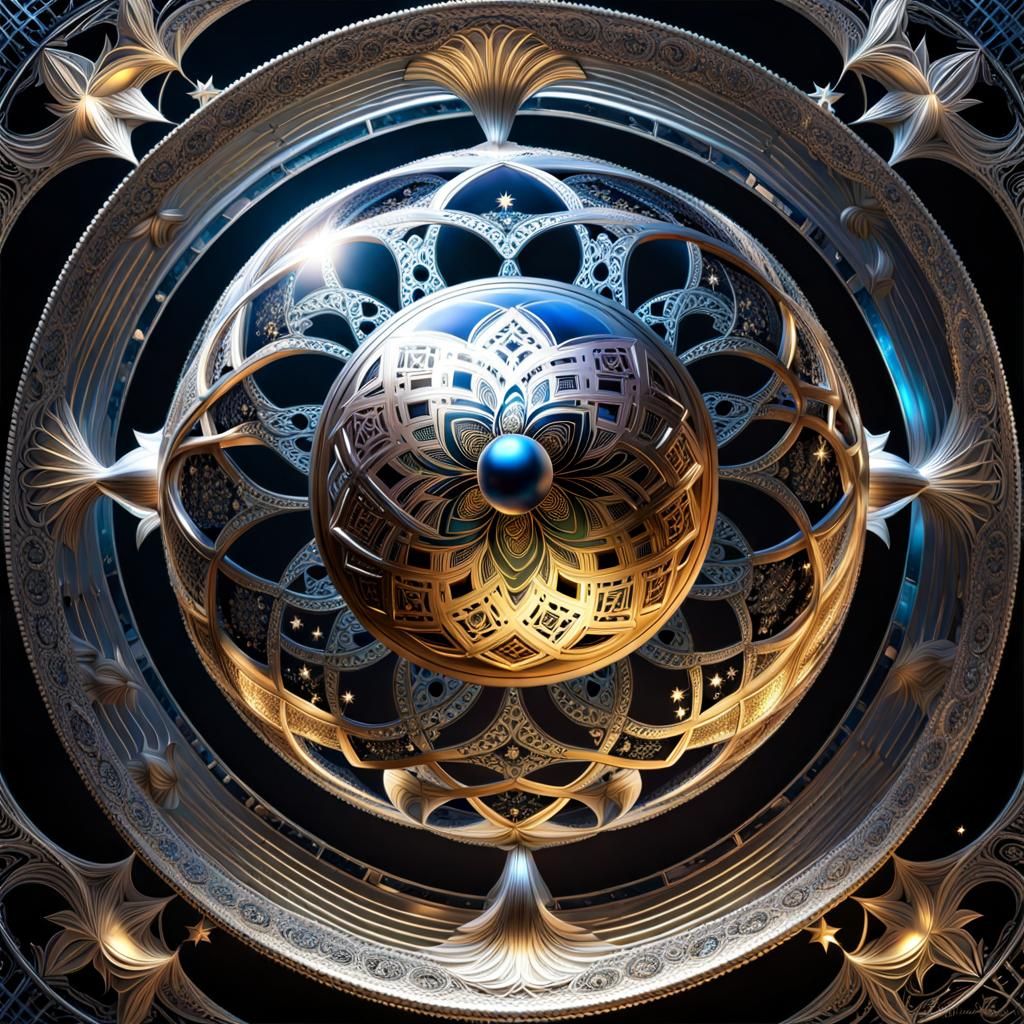 3D floating transparent antigrav mandala sphere by artist "mechanical ...