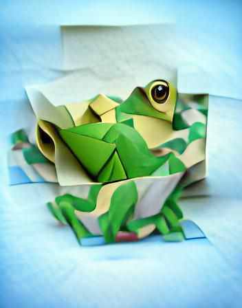 frog in a maze Origami paper folds papercraft, made of paper ...