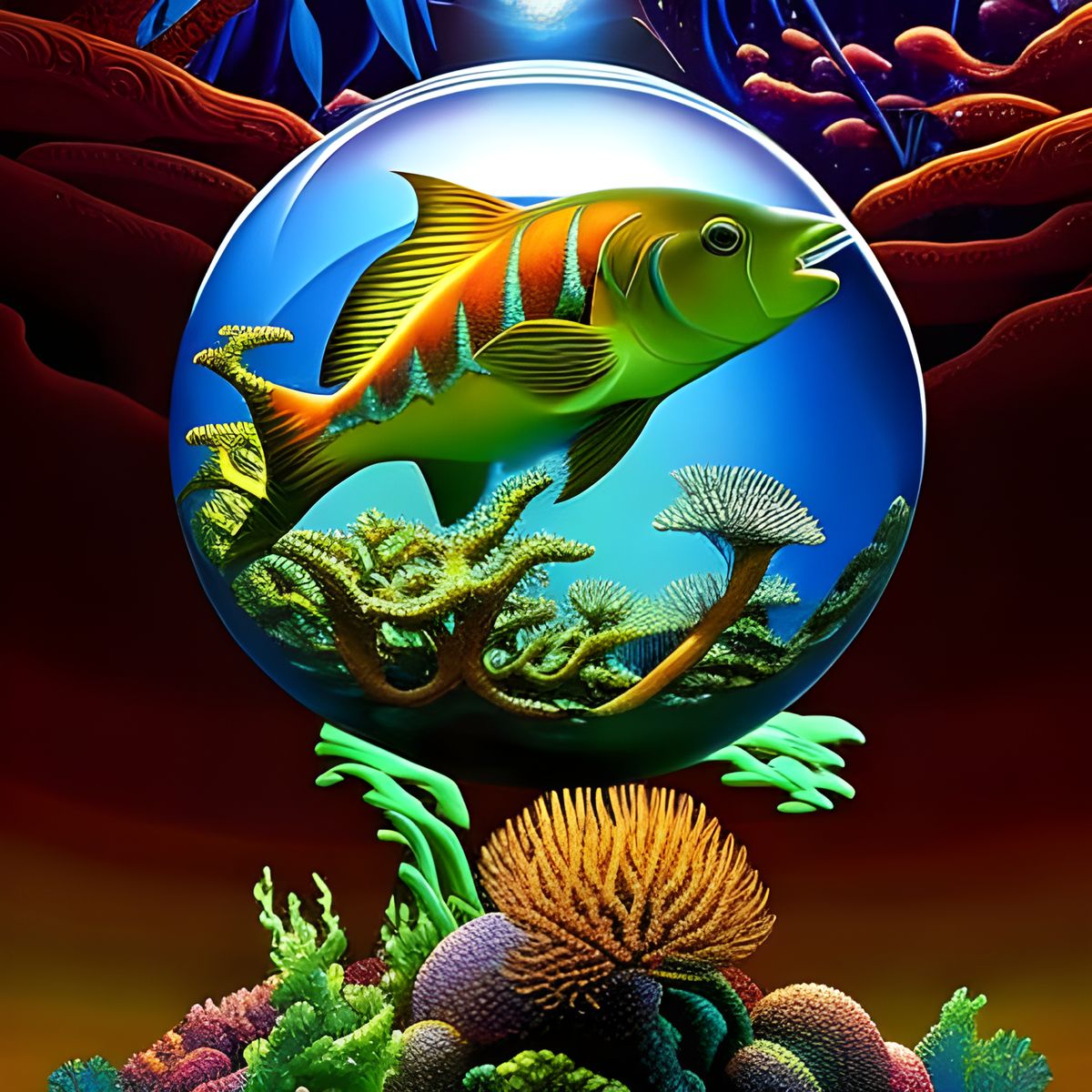 Fish sphere 6 - AI Generated Artwork - NightCafe Creator