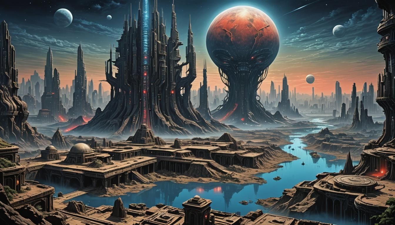 Alien Mega City - AI Generated Artwork - NightCafe Creator