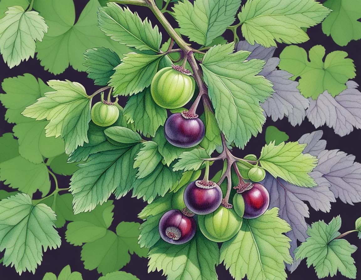 Ribes oxyacanthoides Northern Gooseberry - AI Generated Artwork ...