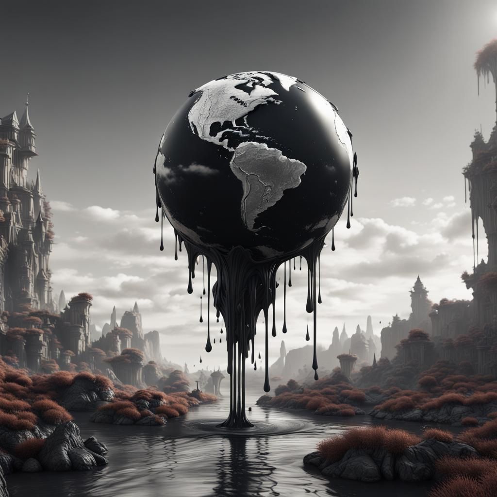 Drowning in oil - AI Generated Artwork - NightCafe Creator
