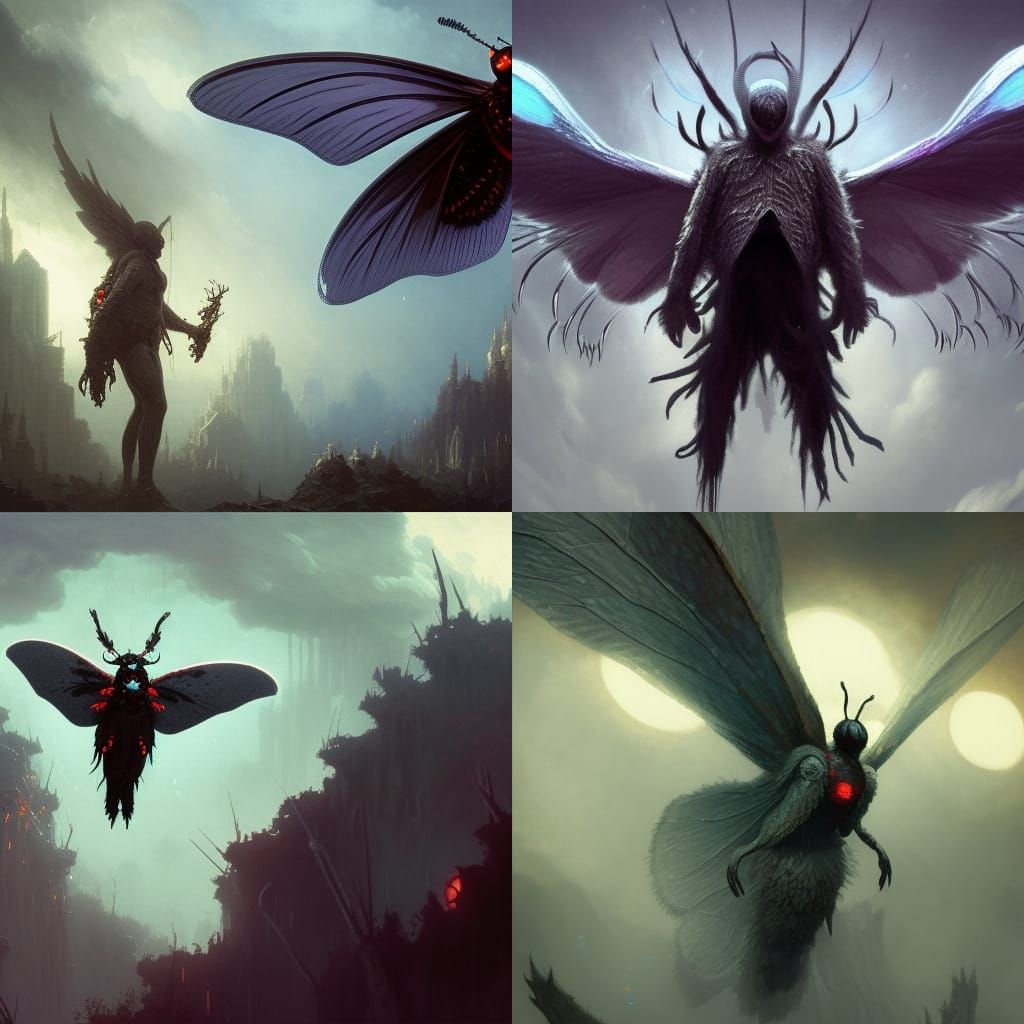 Pixel Pulp Mothman - AI Generated Artwork - NightCafe Creator