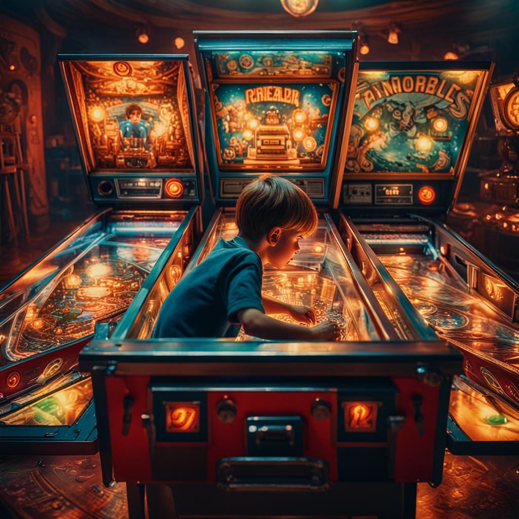 Boy Inside a pinball, into dreams and memories - AI Generated Artwork ...