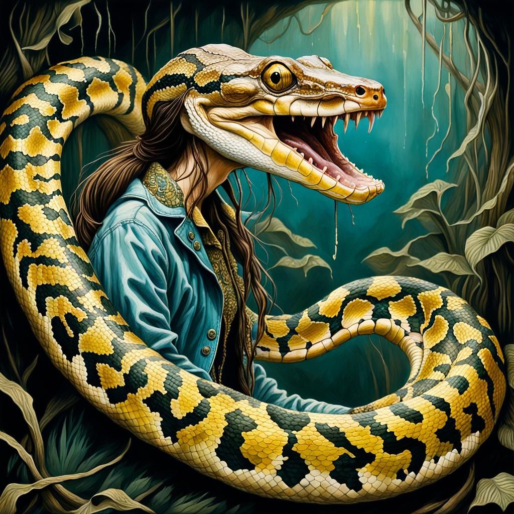 Python head lady - AI Generated Artwork - NightCafe Creator