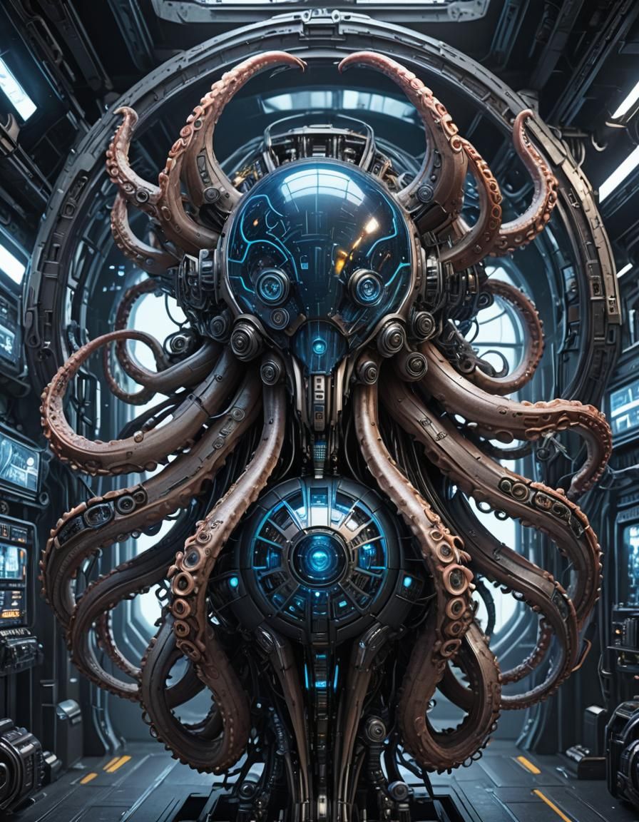 A cyberpunk mechanical octopus alien borg - AI Generated Artwork ...