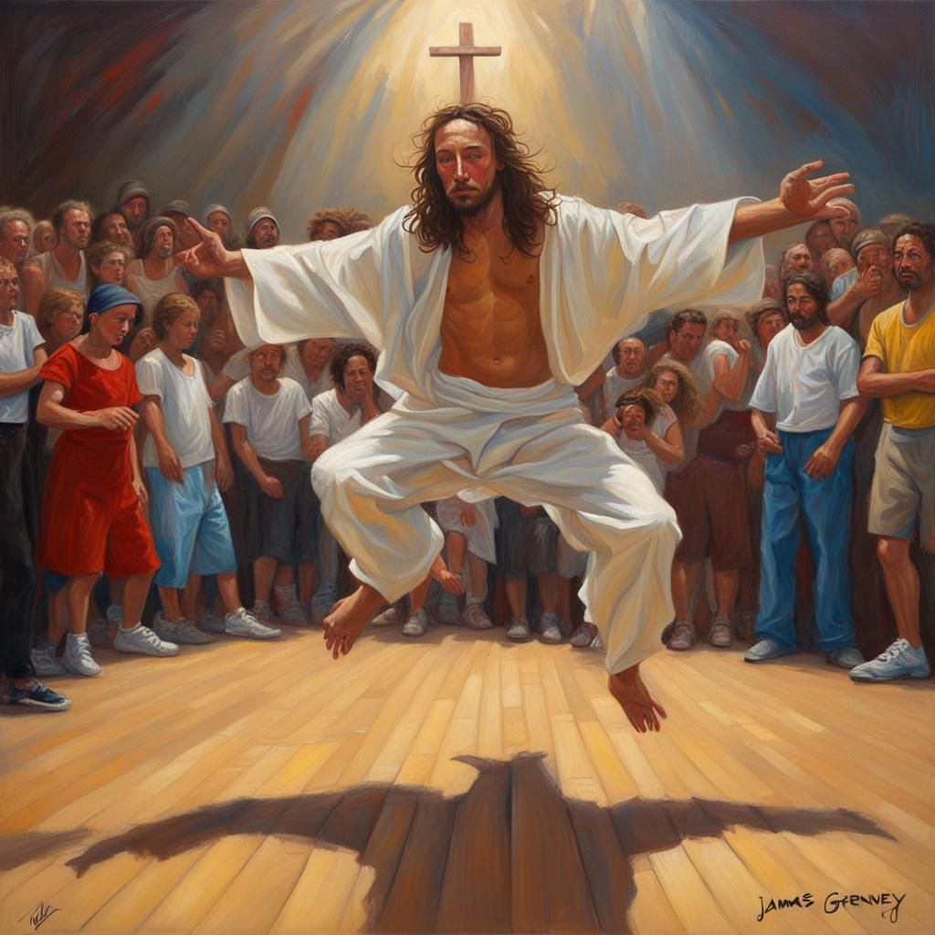 breakdancing jesus - AI Generated Artwork - NightCafe Creator