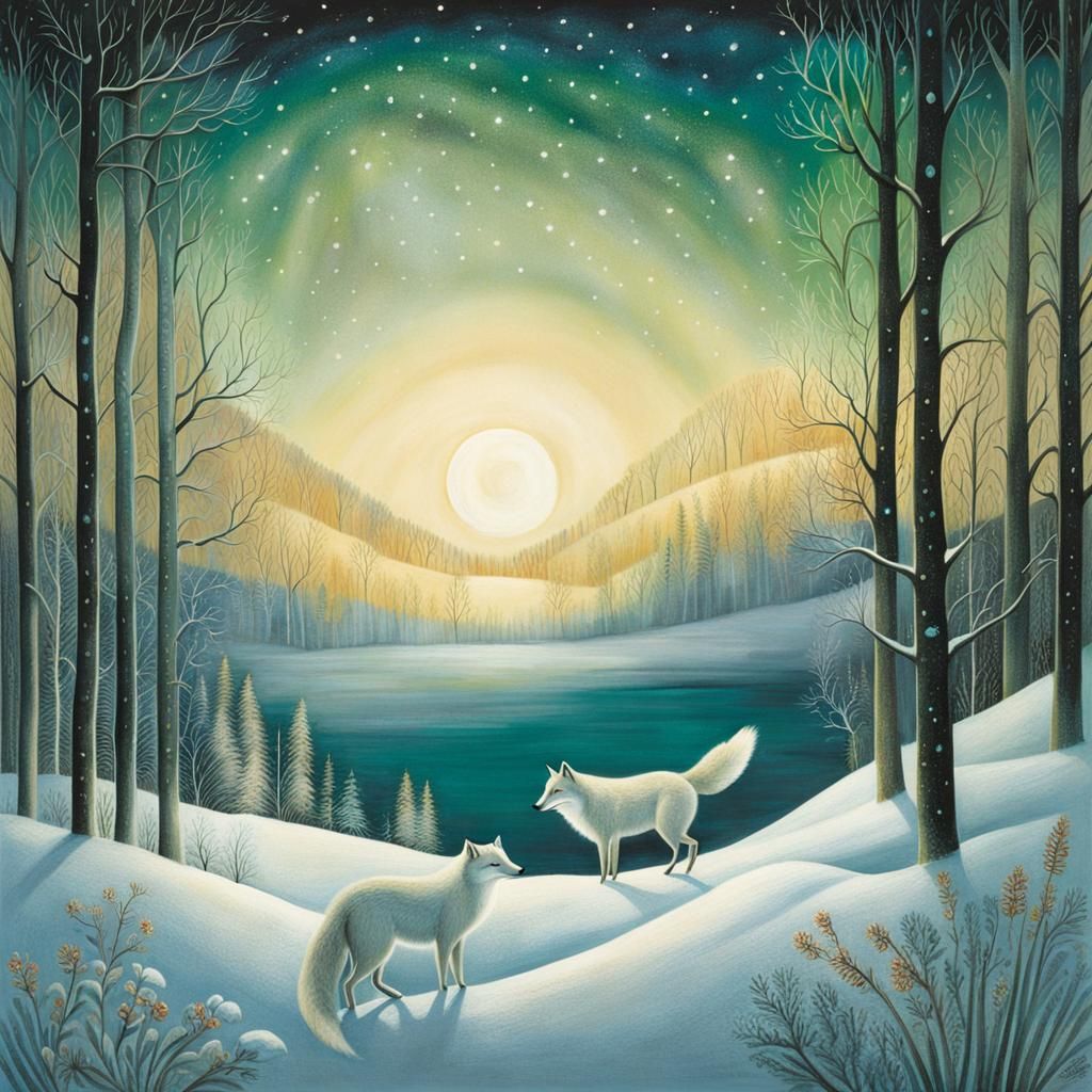 Arctic foxes - AI Generated Artwork - NightCafe Creator