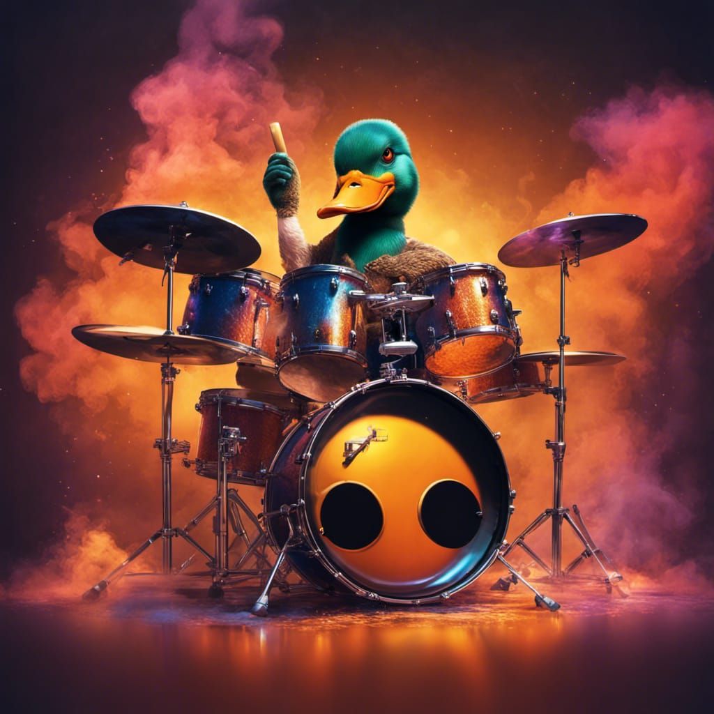 Drummer duck - AI Generated Artwork - NightCafe Creator