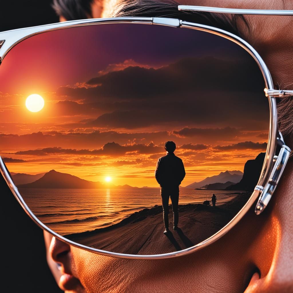 Sunglasses reflection - AI Generated Artwork - NightCafe Creator