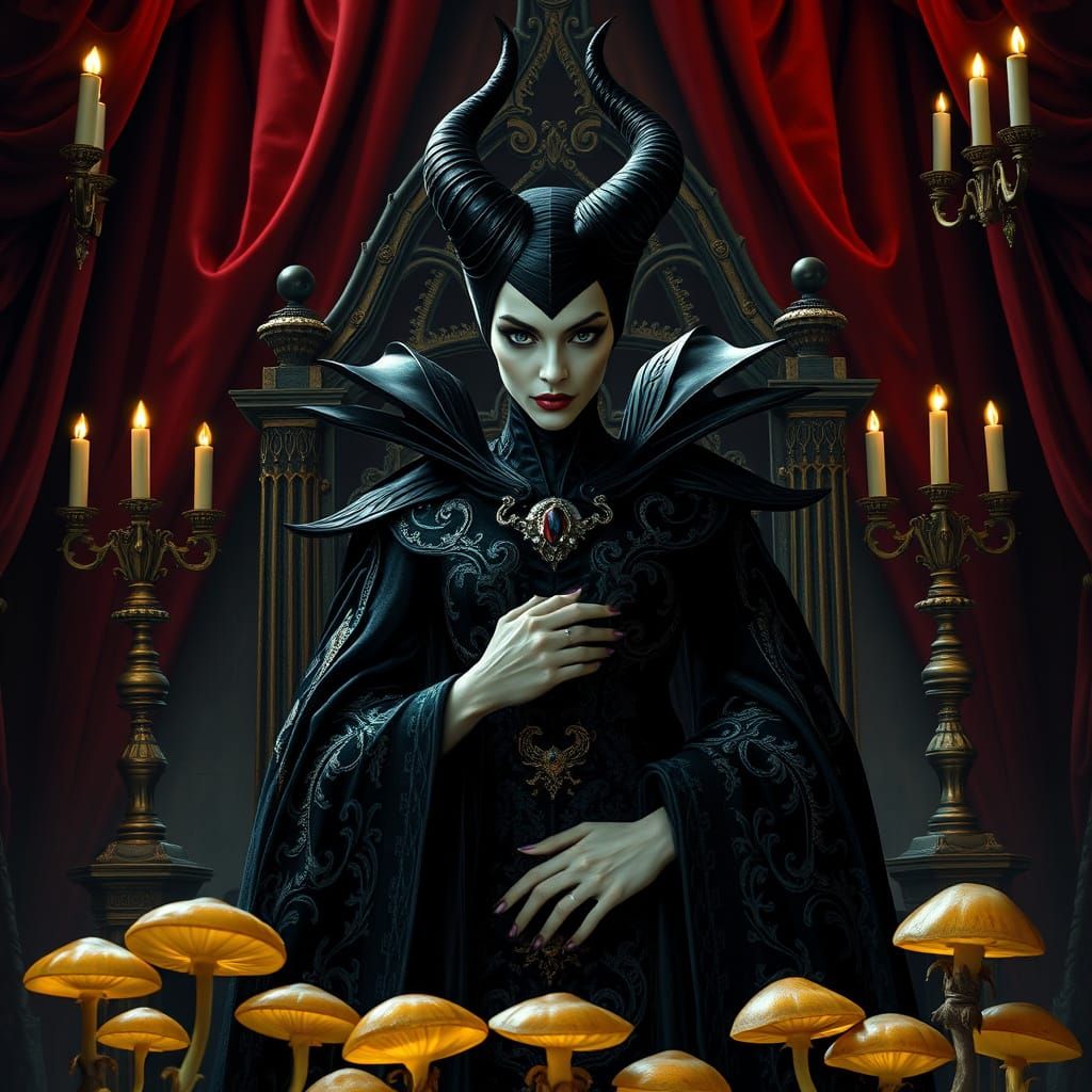 Surreal Gothic Queen Reclines in Dark Opulence - AI Art