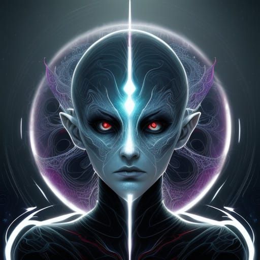 Creepy alien albinos vampire - Ethereal Vampire in Cyberpunk...