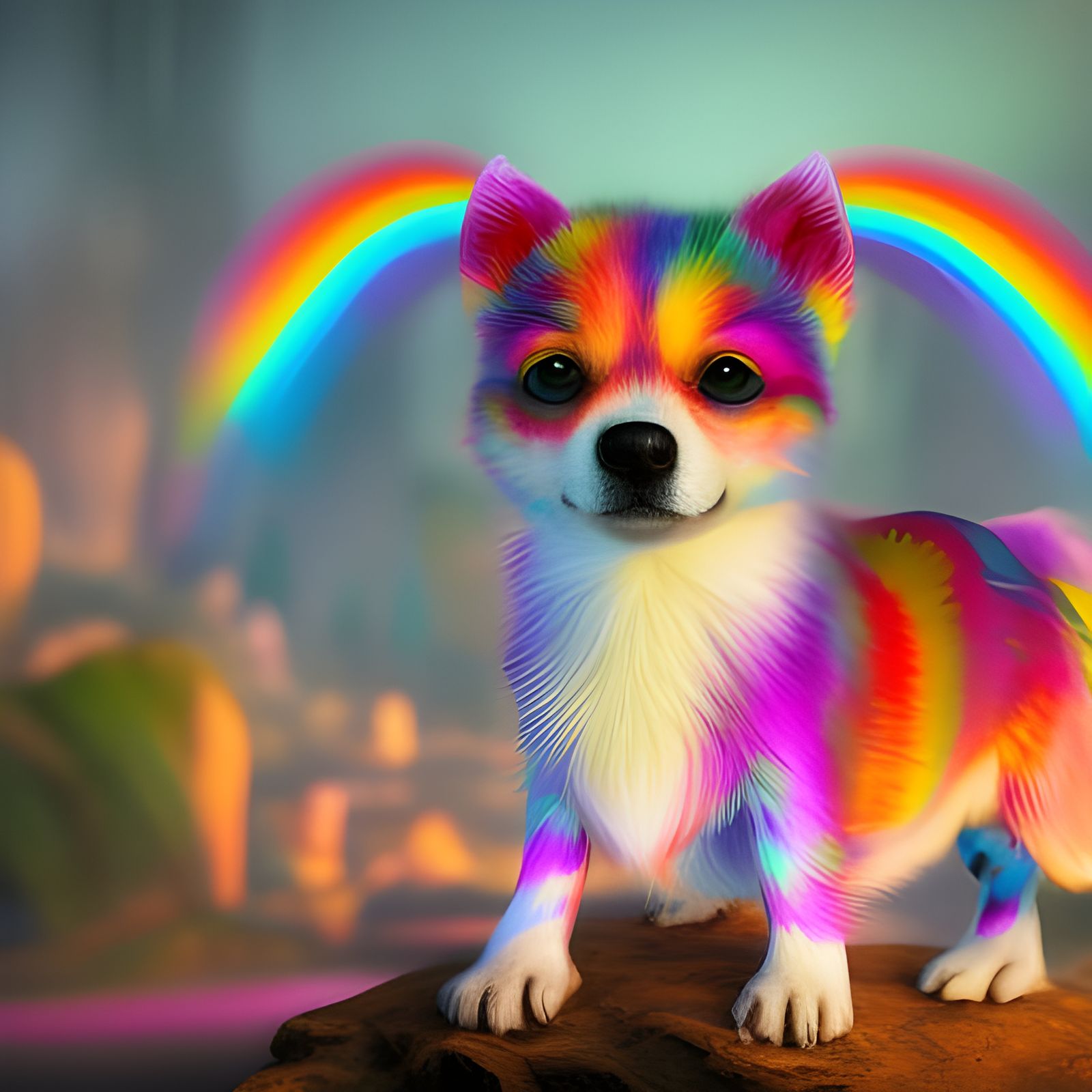 Rainbow pup - AI Generated Artwork - NightCafe Creator