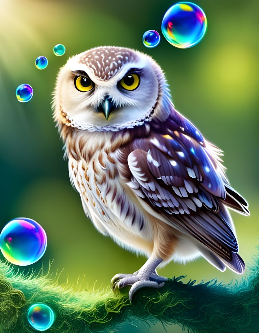 Owls and bubbles…preposterous! - AI Generated Artwork - NightCafe Creator
