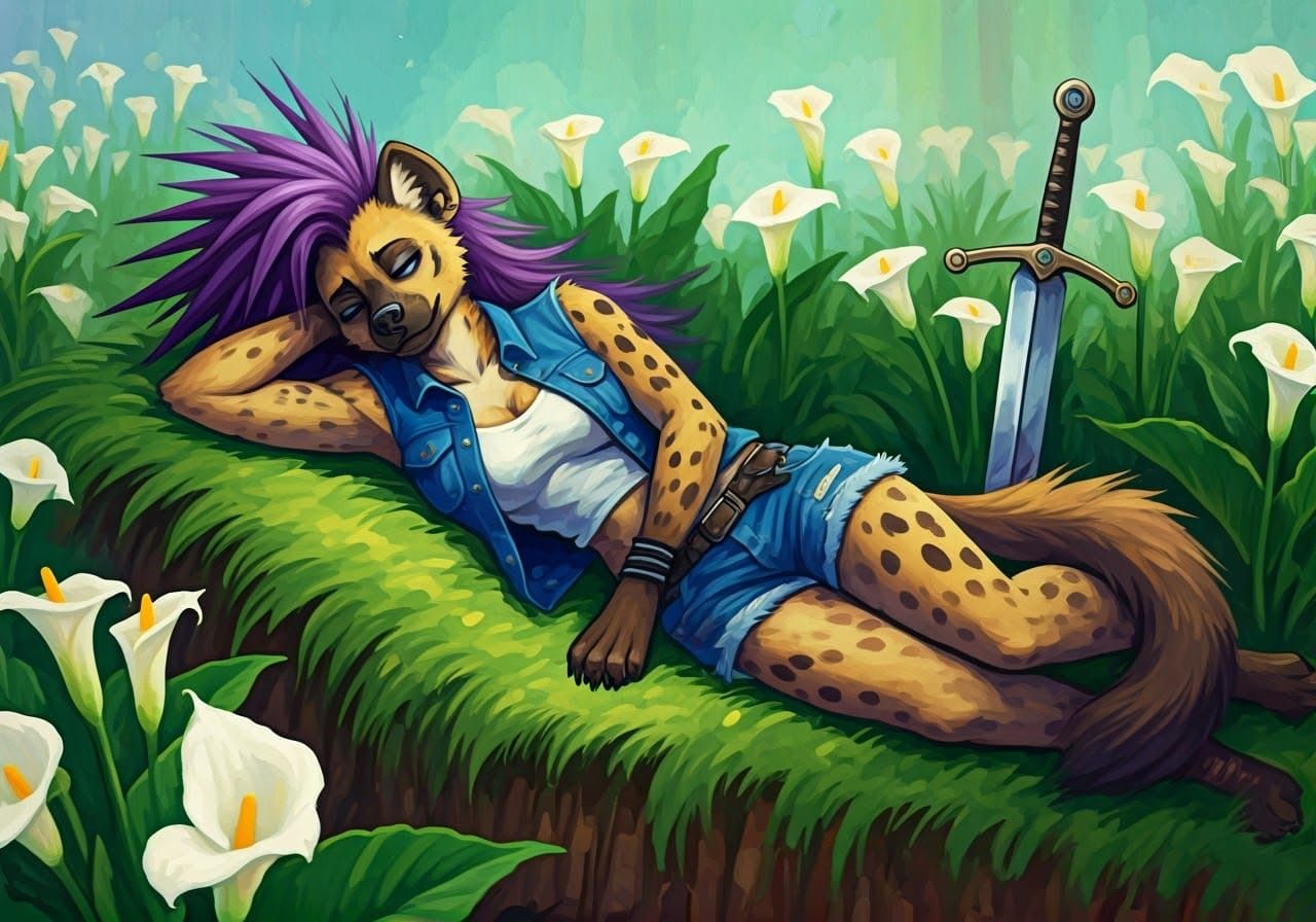 Peacetime for Scuzzy - Elegant She-Hyena in Punk Chic Sereni...