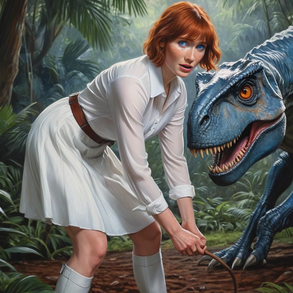 Claire Dearing - Claire Dearing Caught in Jurassic World Cha...