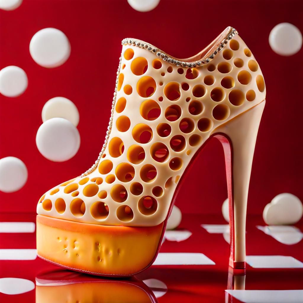 Designer shoe made of cheese - AI Generated Artwork - NightCafe Creator