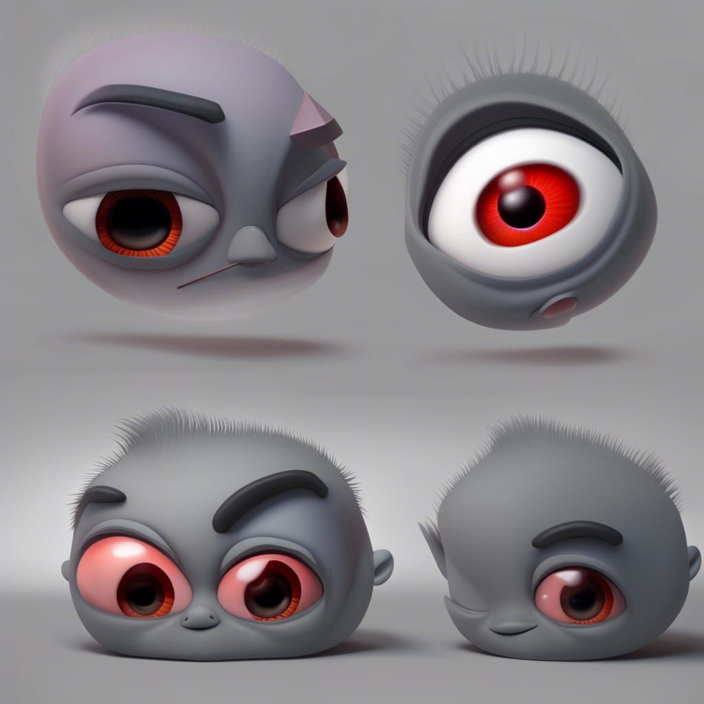 Draw eyes squinting and suffering from bloodshot eyes. I hope it's not ...