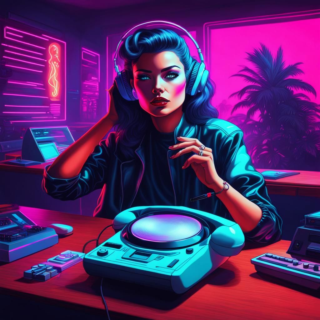 Cyberwave DJ - AI Generated Artwork - NightCafe Creator