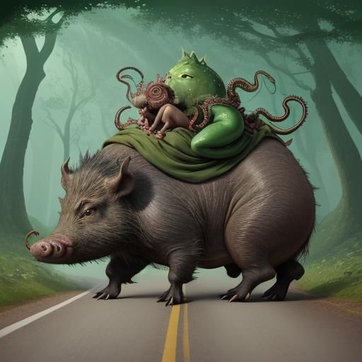 weird boar riders - AI Generated Artwork - NightCafe Creator