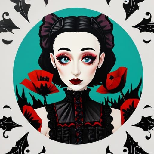 Pop art gothic poppy - Pop art gothic poppy