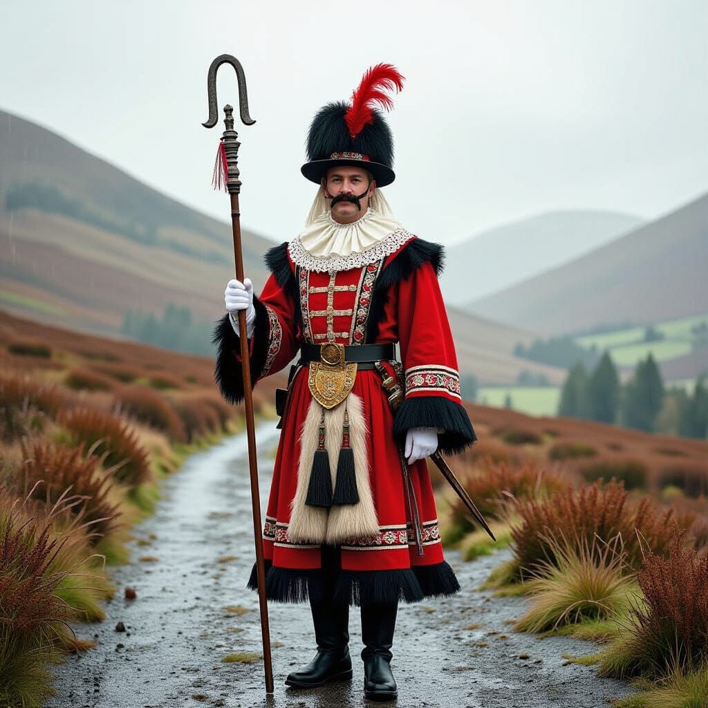 VINTAGE PHOTO. Beefeater, Raining Scottish Highlands. Quirky poster ...