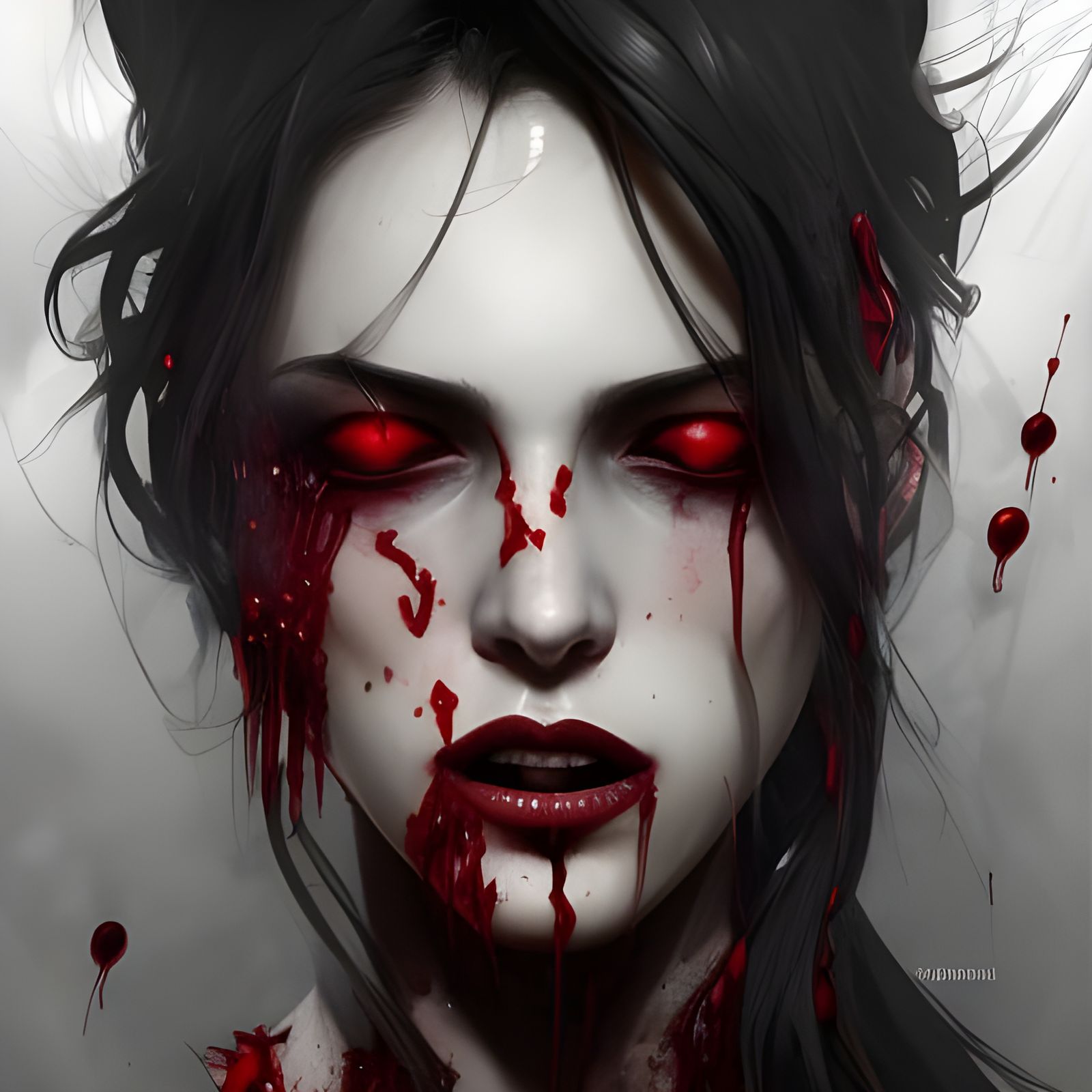vampire covered in blood - AI Generated Artwork - NightCafe Creator