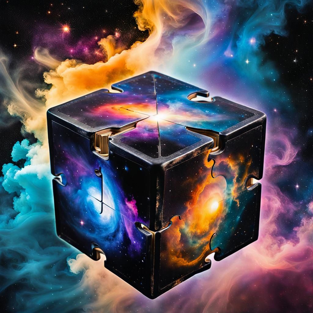 Galactic Puzzle Cube v.6 - AI Generated Artwork - NightCafe Creator