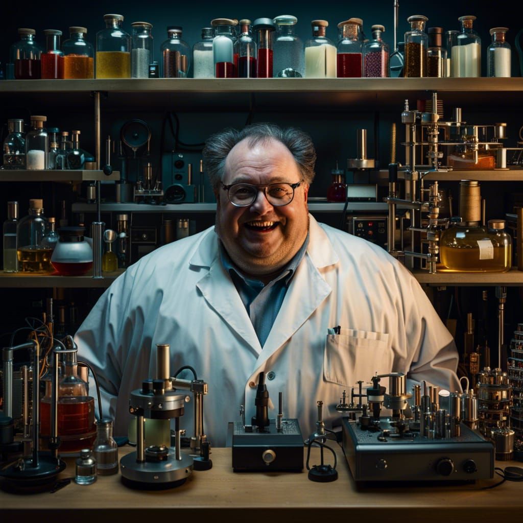Scientist with a smile.. - AI Generated Artwork - NightCafe Creator