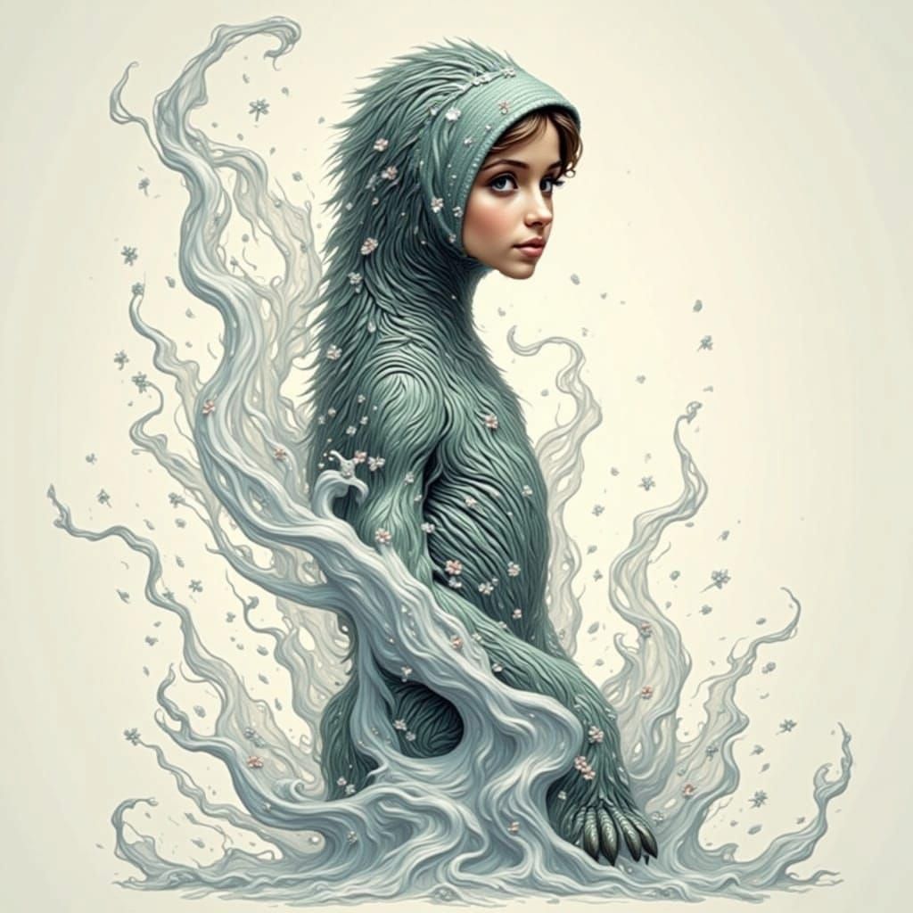 Water Creature - Fluffy Water Creature in Vivid Colors