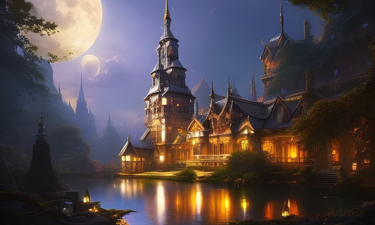 Mythical Castle and the Full Moons - AI Generated Artwork - NightCafe ...