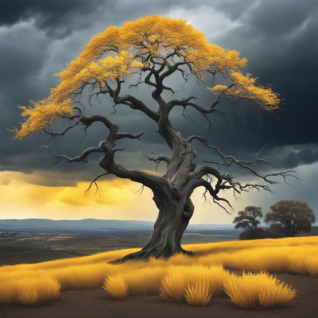 Yellow Tree Very Pretty ..... - AI Generated Artwork - NightCafe Creator