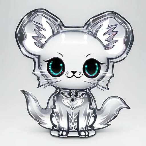 Adorable cute Bioluminescent chibi ghost cat, adorable ghostly cat semi ...