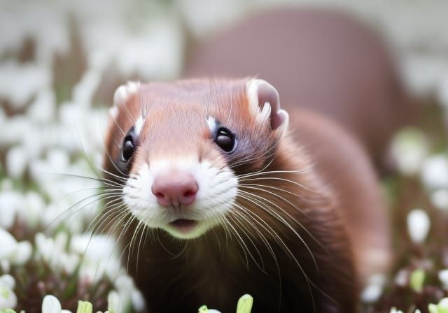 brown ferret in a field of flowers - AI Generated Artwork - NightCafe ...