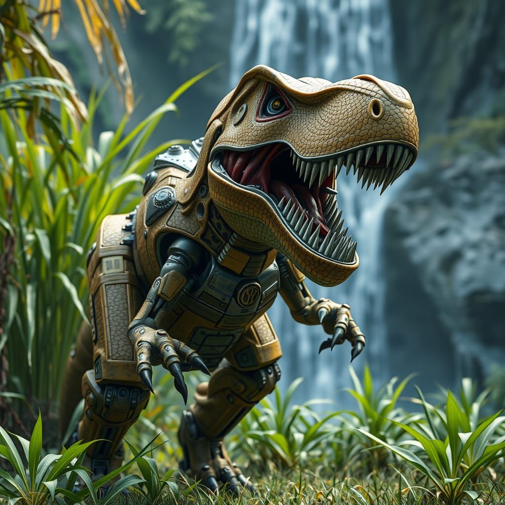 Mecha T-Rex toy - Futuristic Mecha T-Rex in Hyperrealistic J...