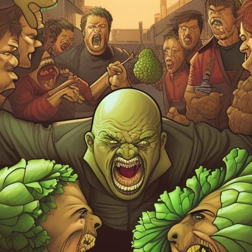 Cabbage Fight - AI Generated Artwork - NightCafe Creator