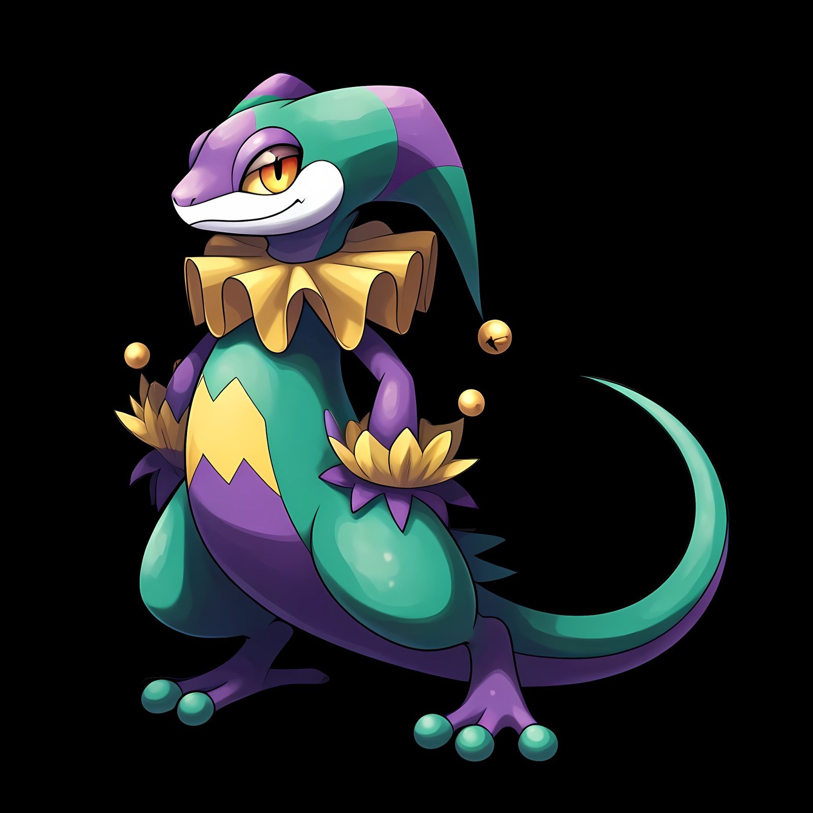 Fakemon: Lizzique - Mischief Lizard Fakemon in Anime Style