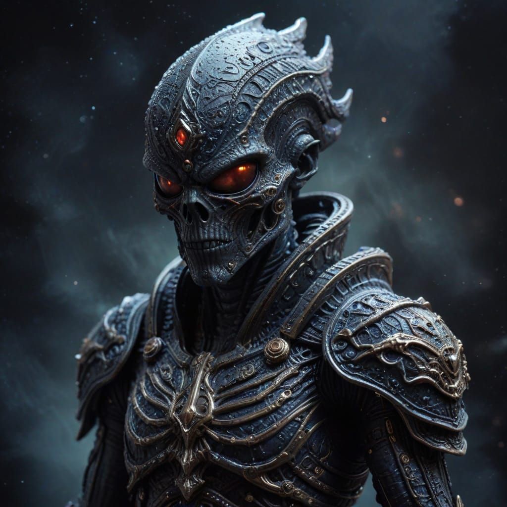 Gothic Intergalactic Dark Fantasy Soldier in Ornat... - AI Art