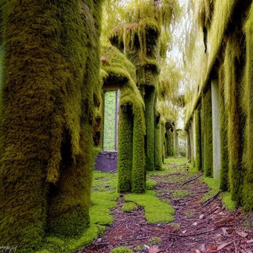 An abandoned city covered of moss. 8k. - AI Generated Artwork ...